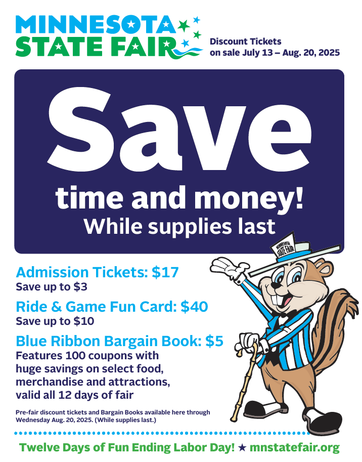 2025 Discount Minnesota State Fair Tickets ON SALE NOW! - Faribault ...